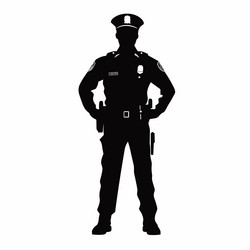 Police officer black icon on white background Vector Image
