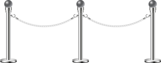 Golden rope barrier with red velvet fence Vector Image