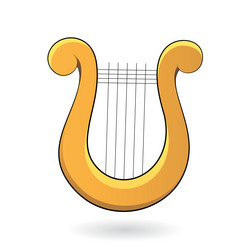 Blue cartoon harp icon Royalty Free Vector Image