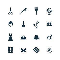 Beauty salon icons universal set Royalty Free Vector Image