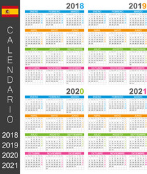 2021 spanish calendar template layout year Vector Image