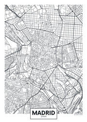 Madrid city plan detailed map Royalty Free Vector Image