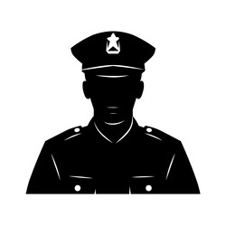 Police officer black icon on white background Vector Image