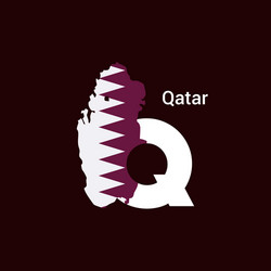 Qatar national flag map design Royalty Free Vector Image