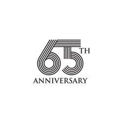65th year celebration anniversary emblem logo Vector Image