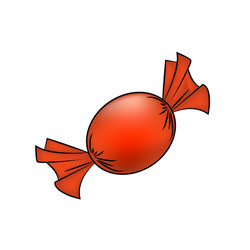 Christmas wrapped candy outline packaged sweet Vector Image