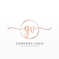 Initial gv letter royal luxury logo template Vector Image