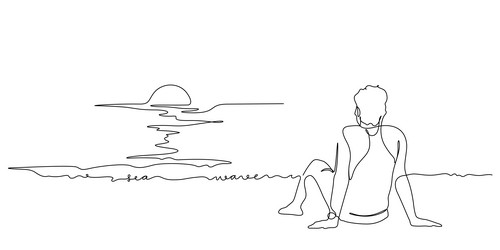 Beach Scene Line Drawing Vector Images (over 100)