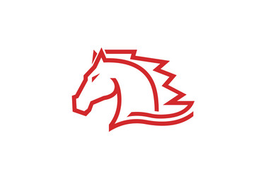 Red horse racing logo Royalty Free Vector Image