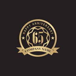 65th year celebration anniversary emblem logo Vector Image