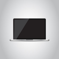 Laptop with black screen flat icon computer Vector Image