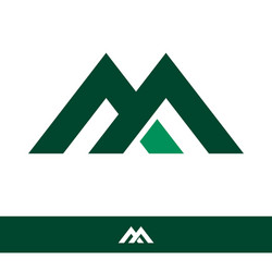 Luxury curved initial d m letter logo design Vector Image