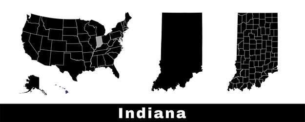 Indiana State Shape Outline Vector Images (over 200)