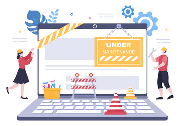 Software system under maintenance error website Vector Image