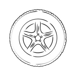 Car wheel wire model eps10 sketch Royalty Free Vector Image