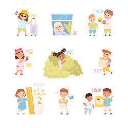 Little girl with lightbulb knowing something Vector Image