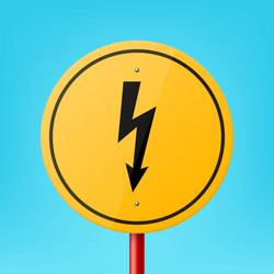 Yellow blank round road sign frame with Royalty Free Vector