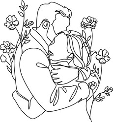 Four man outline faces Royalty Free Vector Image