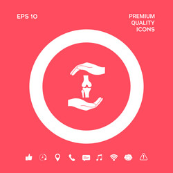 Hands holding knee-joint - protection symbol Vector Image