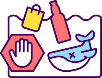 Ocean pollution prevention rgb color icon Vector Image