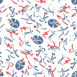 Rhythmic gymnastics rope athletes sportswoman Vector Image