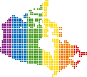 Spectrum pixel dotted canada map Royalty Free Vector Image