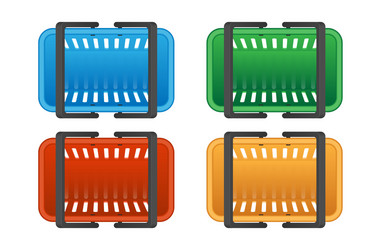 Colored grocery basket top view Royalty Free Vector Image