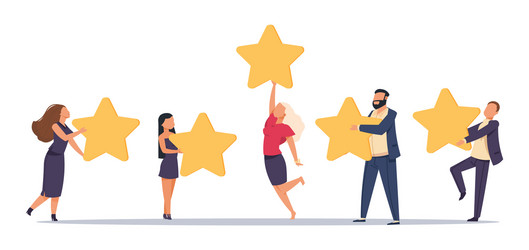 Woman with rating Royalty Free Vector Image - VectorStock