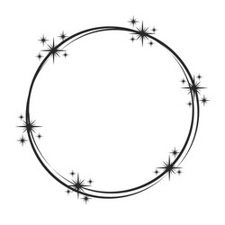 Stardust frame shiny star circle starry Royalty Free Vector