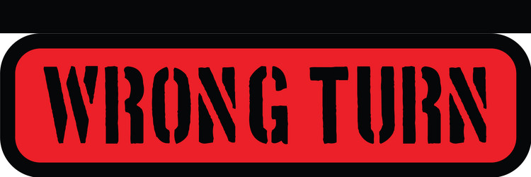 Wrong turn stamp on white Royalty Free Vector Image