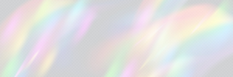 Rainbow light prism effect transparent background Vector Image