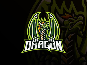 Dragon mascot sport logo design Royalty Free Vector Image