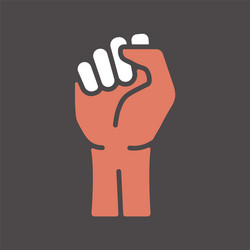 Punch raised up clenched fist isolated icon Vector Image