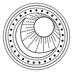 Moon ray sun crescent stroke celestial body Vector Image