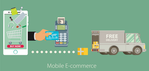 Flat design concept e-commerce Royalty Free Vector Image