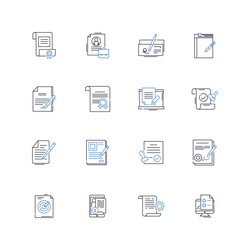 Evidences line icons collection proof testimony Vector Image