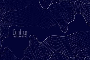 Abstract contour lines on dark blue background Vector Image