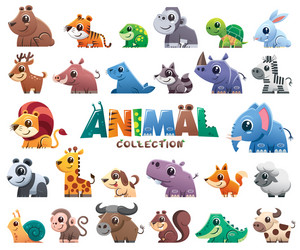 Animals set Royalty Free Vector Image - VectorStock
