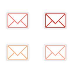 Assembly realistic sticker design on paper email Vector Image