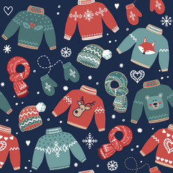 Seamless ugly christmas sweaters pattern Vector Image