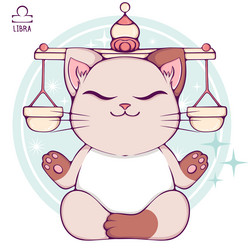 Cat zodiac color libra Royalty Free Vector Image