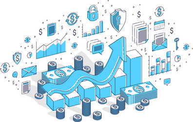 Success and income increase concept growth chart Vector Image