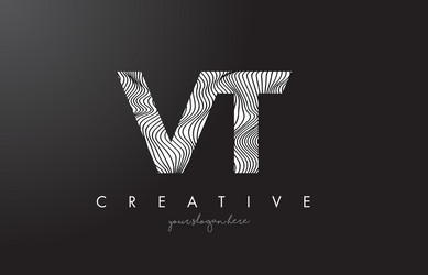 Vt v t logo design with black and white creative Vector Image