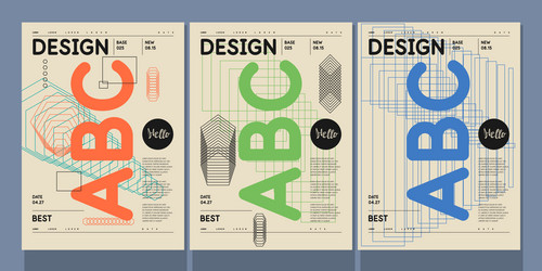 A set of abstract posters Royalty Free Vector Image