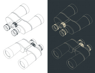 Binoculars blueprints Royalty Free Vector Image