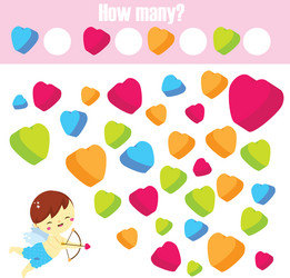 Counting educational children game how many Vector Image