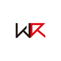 Letter wr linked font line simple logo Royalty Free Vector