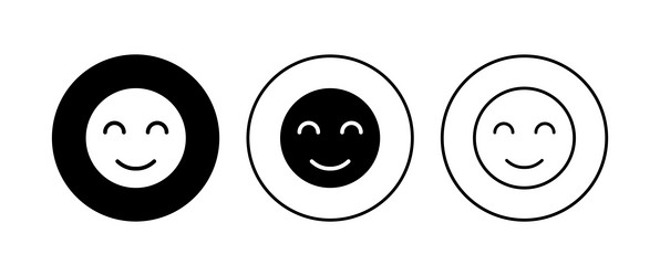 Smile icon set emoticon icon feedback Royalty Free Vector