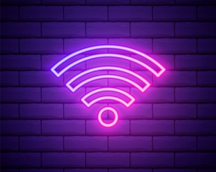 Wi-fi neon sign night bright advertisement Vector Image