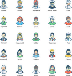Professional people pack in flat style Royalty Free Vector